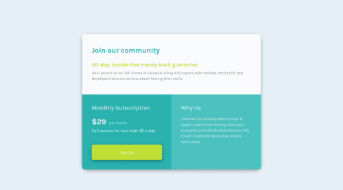 Frontend Mentor | Responsive Single Price Grid Challange using Bootstrap coding challenge solution