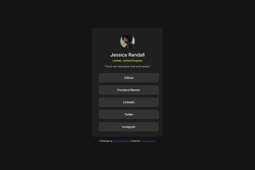 Responsive Social Links Profile with Flexbox, Grid, and Custom Buttons coding challenge solution