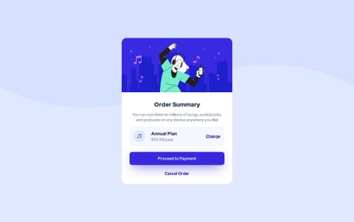 Frontend Mentor | Responsive order summary component with CSS coding challenge solution