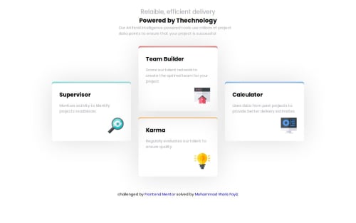 Frontend Mentor | Four Card Components coding challenge solution