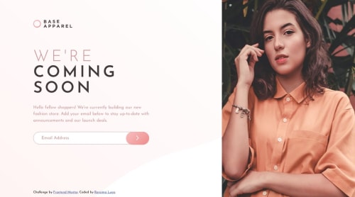 Frontend Mentor Base Apparel Using Html Css And Javascript Coding