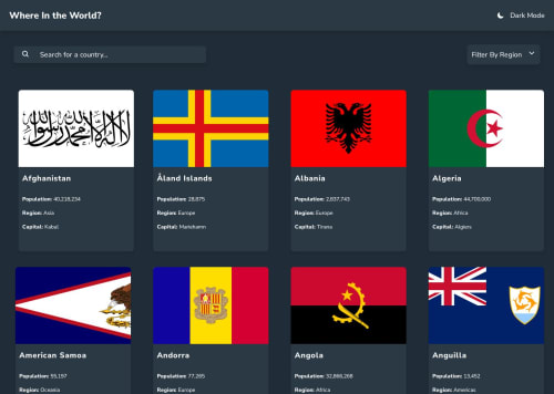 Frontend Mentor | Countries With Theme Switcher coding challenge solution Frontend Mentor | Countries With Theme Switcher coding challenge solution