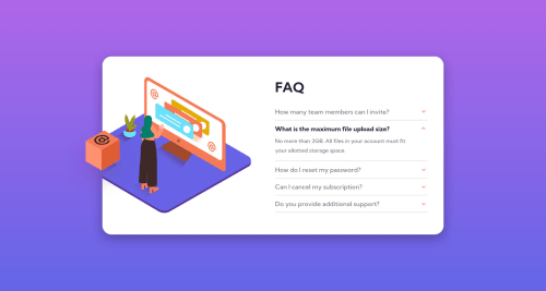 Responsive FAQ Accordion Card using flexbox & css position properties coding challenge solution