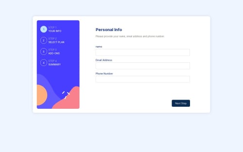 Frontend Mentor | Multi step form with react coding challenge solution