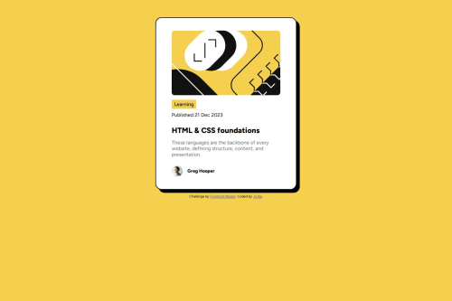 Blog preview card using HTML and CSS only coding challenge solution ...