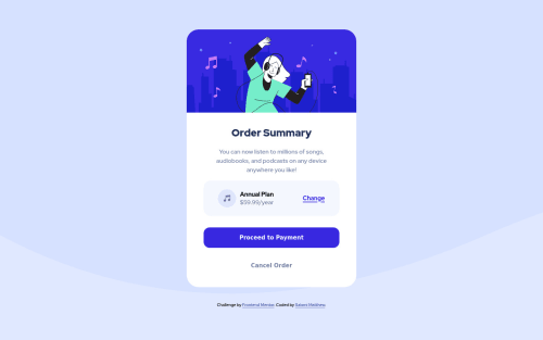 Frontend Mentor | Order Summary Component using CSS Flexbox coding challenge solution