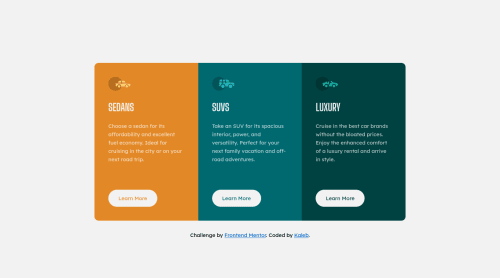 3-column preview card component using HTML and CSS coding challenge solution | Frontend Mentor