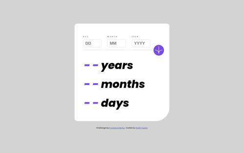Frontend Mentor | Age calculator using HTML, CSS and vanilla js coding challenge solution