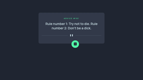 Advice Generator using HTML, CSS and Javascript coding challenge solution | Frontend Mentor