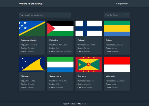 Responsive countries finder using REST Countries API coding challenge ...