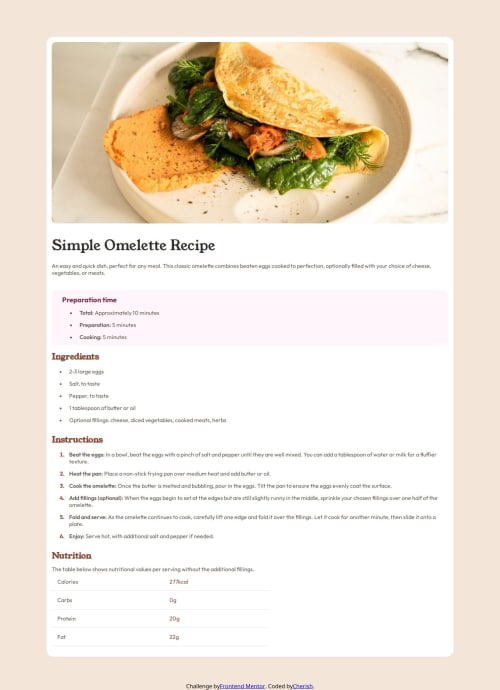 Frontend Mentor Recipe Page Using Html And Css Coding Challenge Solution
