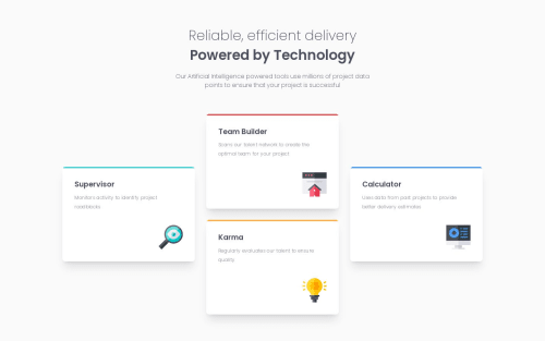 Frontend Mentor | Four card feature section - Tailwind & Next.js coding challenge solution