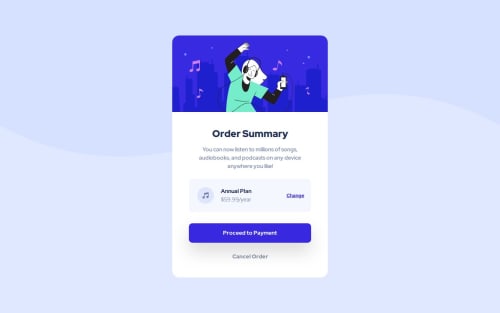 Responsive Order Summary Component with Vue 3 and Tailwind CSS coding challenge solution ...