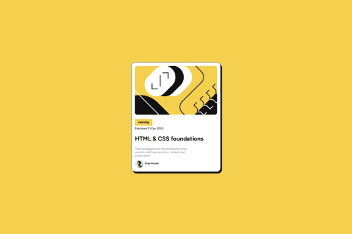 Responsive Blog Card using CSS flexbox coding challenge solution | Frontend Mentor