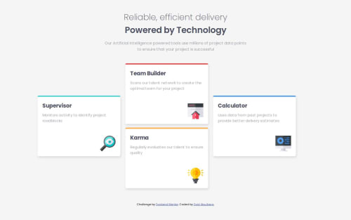 Frontend Mentor | Four card feature section using html and css coding ...