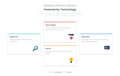 Frontend Mentor | Four Card Feature Section using CSS Grid and Flexbox coding challenge solution