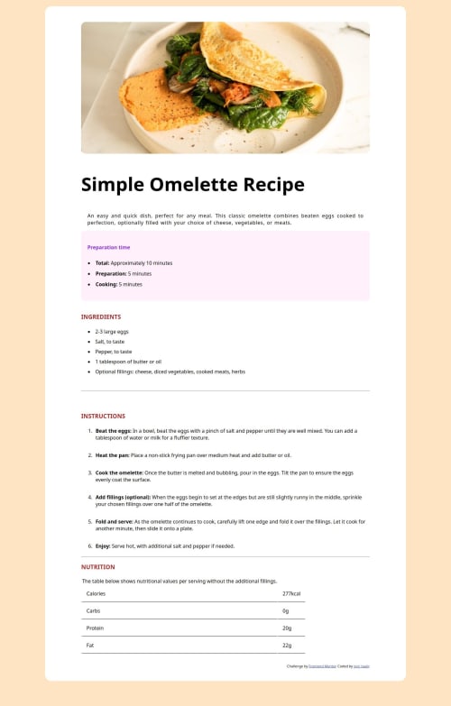Recipe-project coding challenge solution | Frontend Mentor