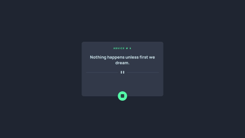 Advice Generator App Using HTML CSS JS API coding challenge solution