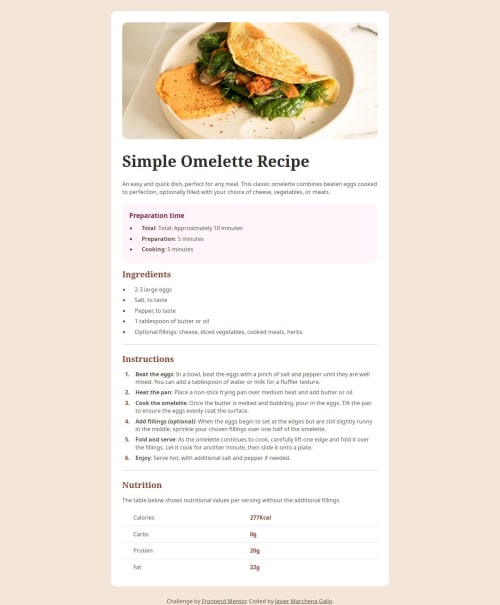 Frontend Mentor Recipe Page Using Html Css Grid And Flexbox Coding Challenge Solution