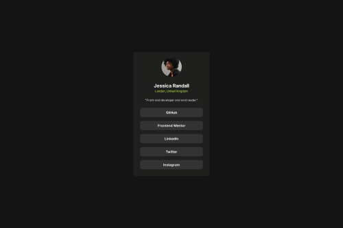 Responsive Social links profile using HTML,CSS and Bootstrap coding challenge solution