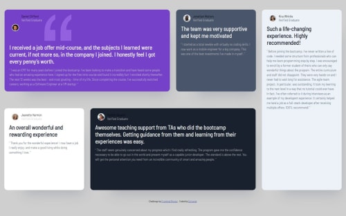 Responsive Testimonials Grid Section Using Html And Css Coding