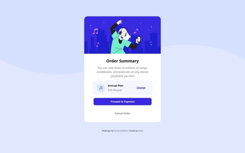 Order Summary Card-HTML-CSS coding challenge solution | Frontend Mentor