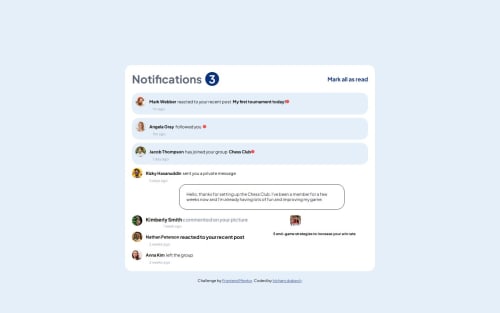 Frontend Mentor | notifications-page-main coding challenge solution