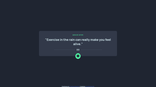 Advice Generator App using SCSS, Vanilla JS and flexbox coding challenge solution | Frontend Mentor