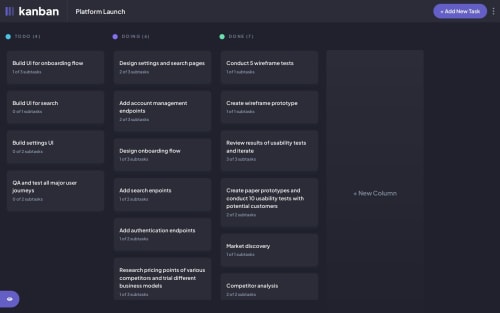 Kanban Web App | TypeScript, React and Tailwind coding challenge solution | Frontend Mentor