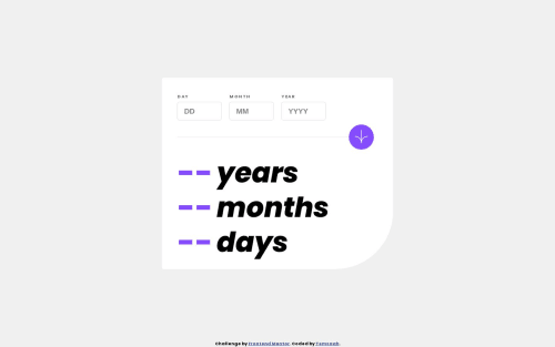Frontend Mentor | Age calculator Using HTML/SASS/JS coding challenge solution