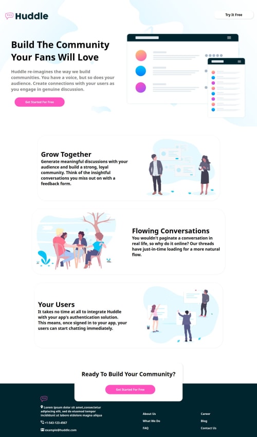 huddle-landing-page-with-alternating-feature-blocks-master coding ...