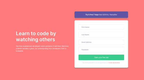 Frontend Mentor | Register with Firebase coding challenge solution