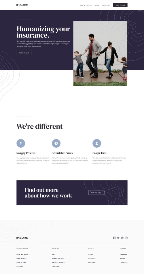 Insure landing page using Astro & Tailwind coding challenge solution | Frontend Mentor