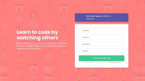 Signup Form Validation coding challenge solution | Frontend Mentor