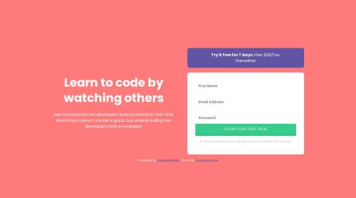 Frontend Mentor | Intro component with sign-up form coding challenge solution