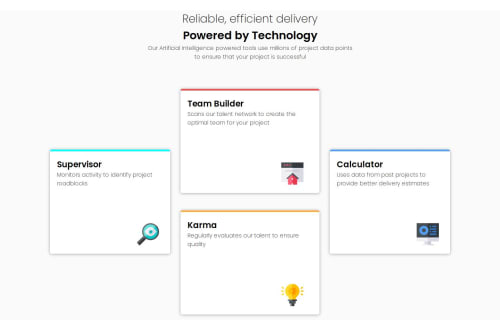 Frontend Mentor | Four Cards Feature Section Master coding challenge solution