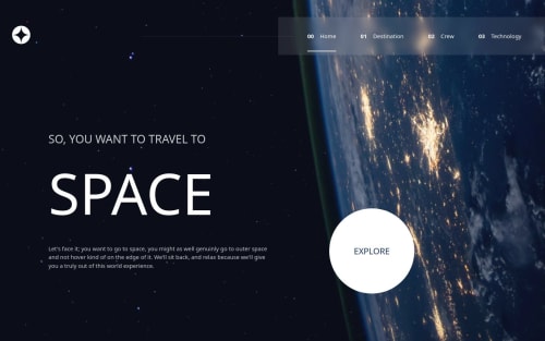 Frontend Mentor | space-tourism-website coding challenge solution