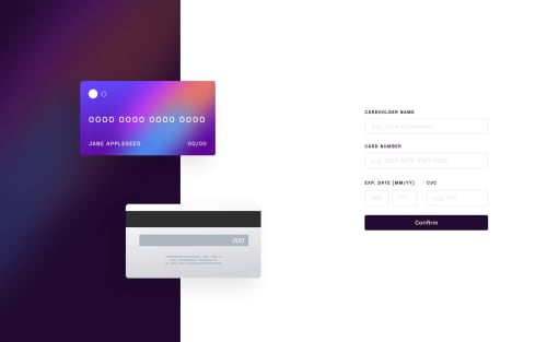 Interactive card detail form full animated coding challenge solution