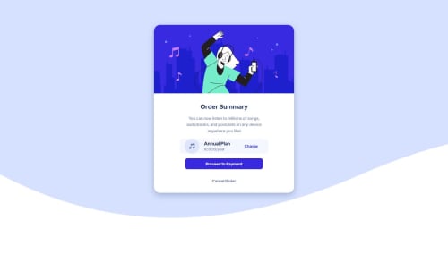Frontend Mentor | order summary using CSS Grid and Flexbox coding challenge solution
