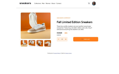 Frontend Mentor | Ecommerce page using html css and javascript coding challenge solution