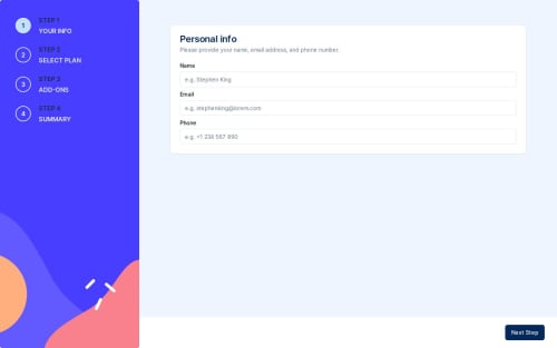 Responsive Multi-step-form using Nextjs, React Hook Form, Zod coding challenge solution ...