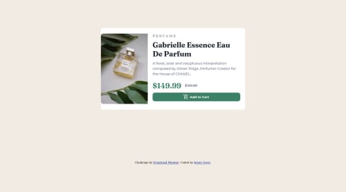 Product preview card component with CSS and HTML coding challenge solution