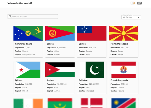 Frontend Mentor Countries With Theme And Language Switcher Coding