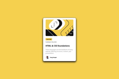 Responsive card using HTML and CSS coding challenge solution