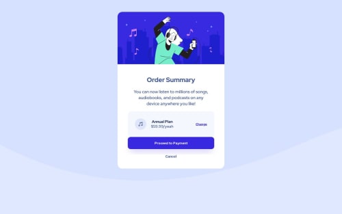 Frontend Mentor | Order Summary using CSS and HTML coding challenge solution