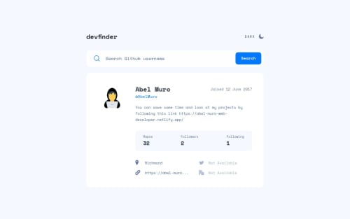 Frontend Mentor | Github user app with React and Next.js coding challenge solution