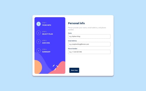 Frontend Mentor | multi-step-form ReactJs coding challenge solution