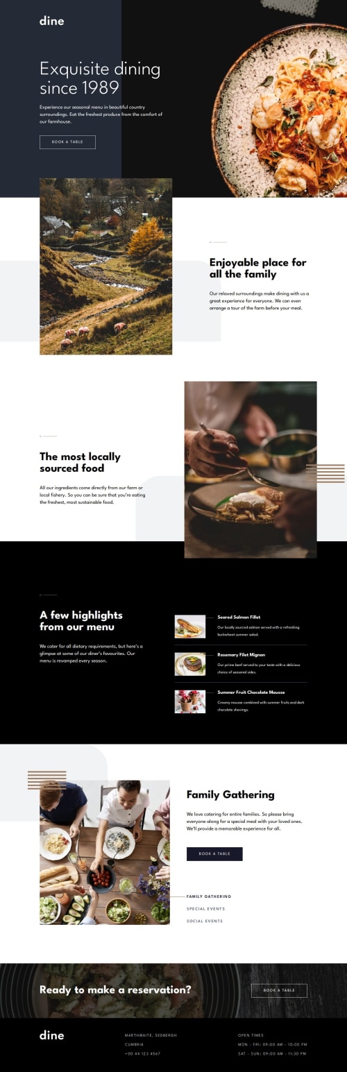 Frontend Mentor | Dine Restaurant with ReactJS coding challenge solution