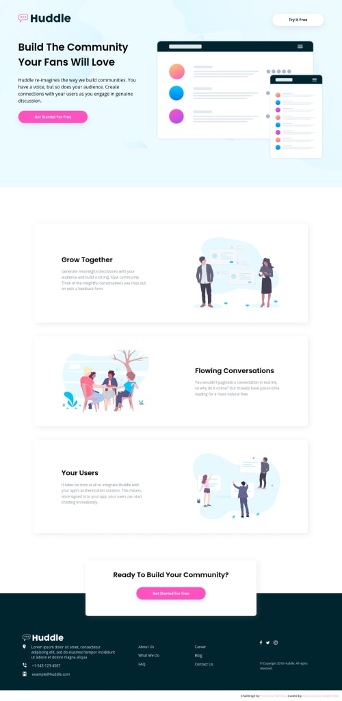 Frontend Mentor | Responsive Landing Page using Flexbox coding challenge solution