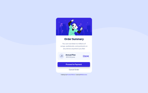Frontend Mentor | Order summary component coding challenge solution